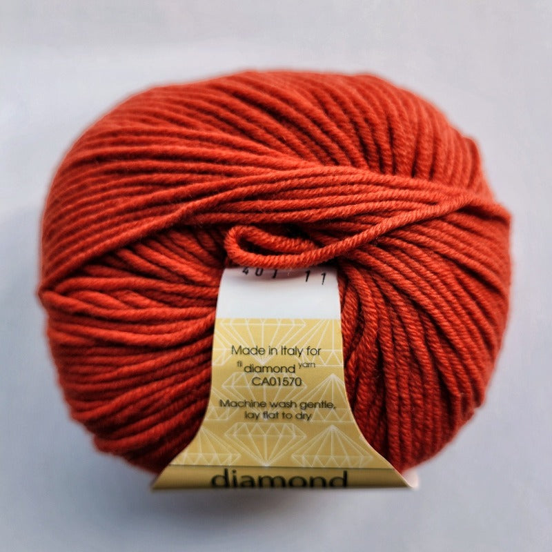 Diamond Luxury Merino Supreme Aran - 401 Rust-Red – True North Yarn Co.