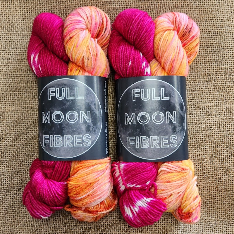 Full Moon Fibres Lucky 50/50 Sock Set - Lite Brite Yellow / Magenta ...
