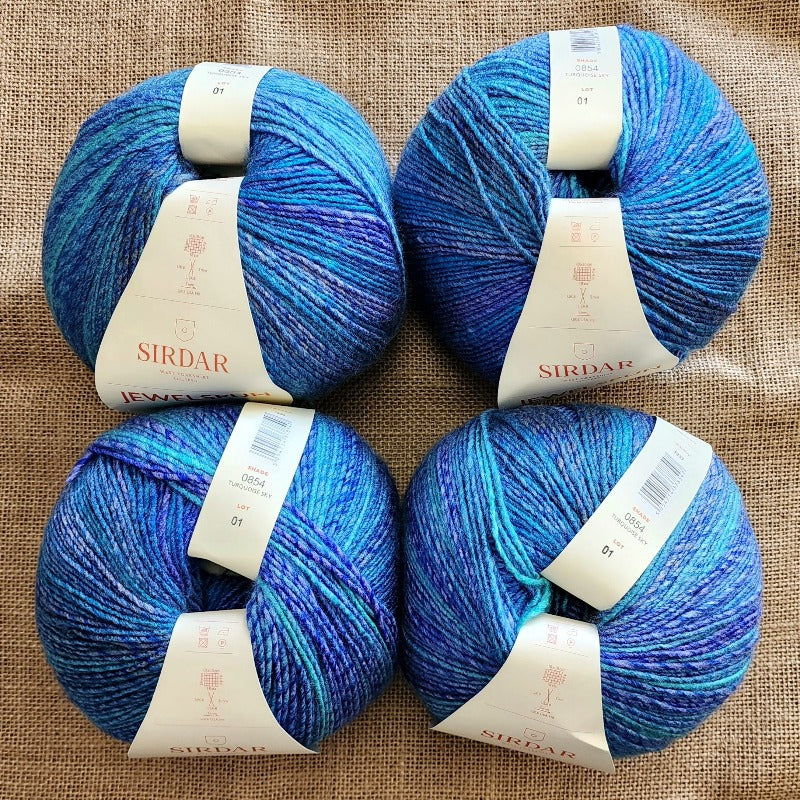 Sirdar Jewelspun Aran 200g - 854 Turquoise Sky – True North Yarn Co.