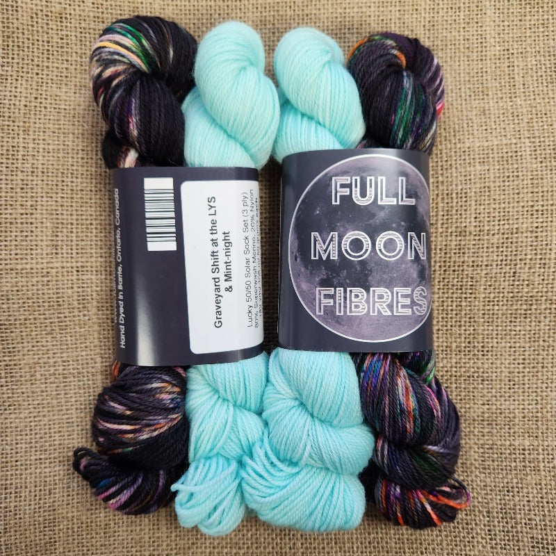Full Moon Fibres Lucky 50/50 Sock Set - Graveyard Shift at the LYS / M ...