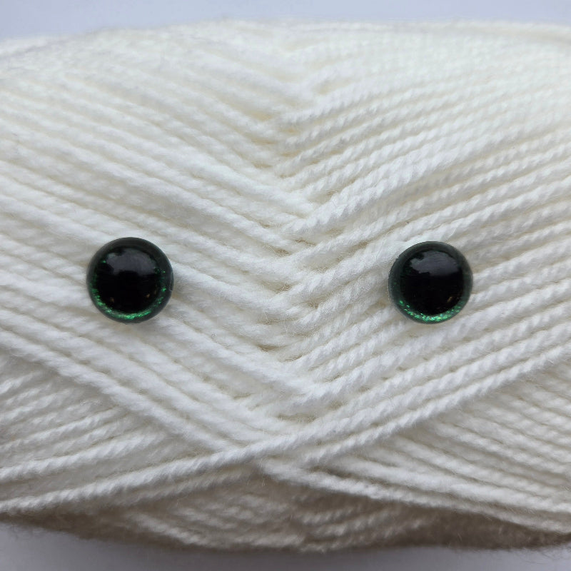Safety Eyes, 13mm Clear with Green Glitter Insert – True North Yarn Co.