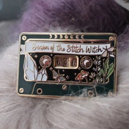 Twill & Print 'Season of the Stitch Witch' Row Counter Enamel Pin ...
