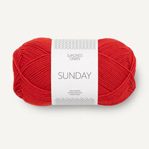 SandnesGarn Sunday - 4018 Scarlet Red – True North Yarn Co.