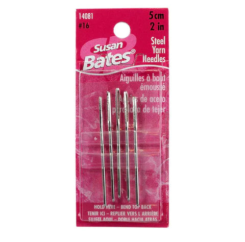 Susan Bates Steel Yarn Needles, 2" 5-Pack – True North Yarn Co.