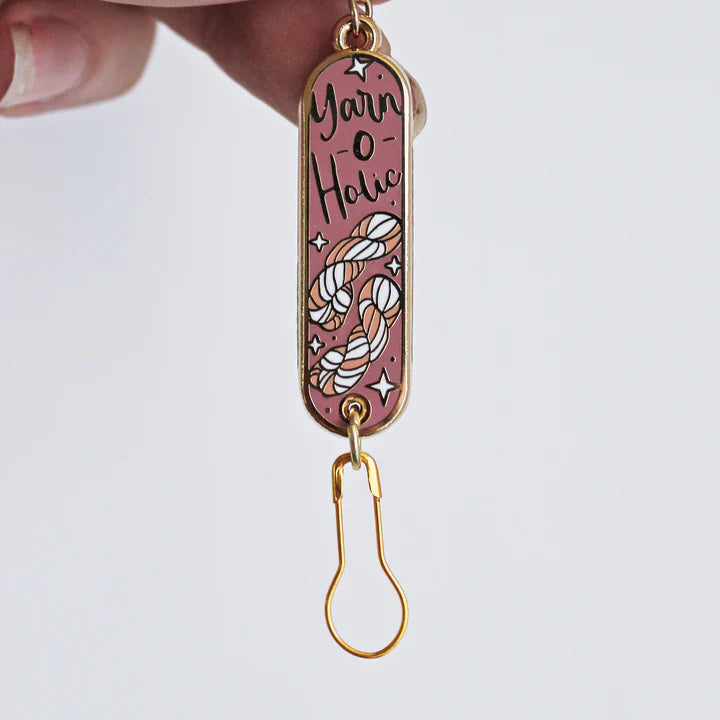 Twill & Print Progress Tab Keeper / Stitch Marker, Yarn-o-holic – True ...