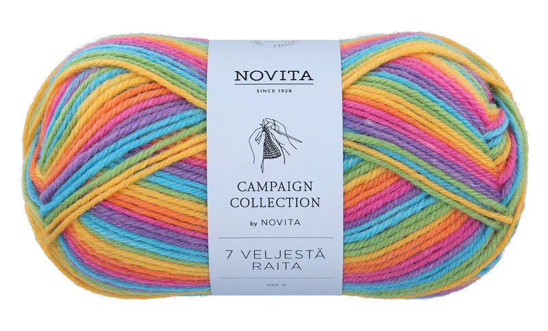 Novita 7 Veljestä (7 Brothers) - 980 Rainbow – True North Yarn Co.