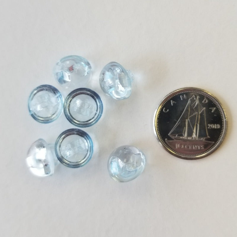 Translucent Light Blue Dome Shank Buttons, 10mm, Priced Per Button ...