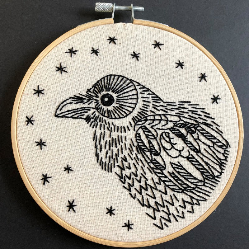 Hook, Line & Tinker Embroidery Kit - Raven – True North Yarn Co.