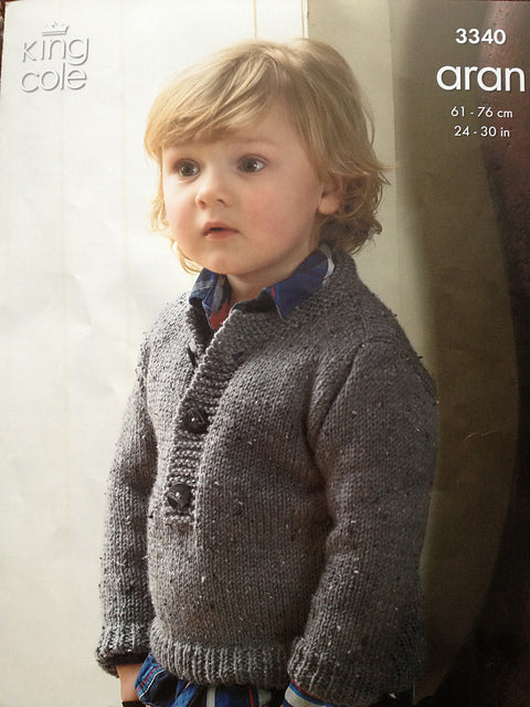 King Cole Leaflet 3340, Children's Aran Sweaters – True North Yarn Co.