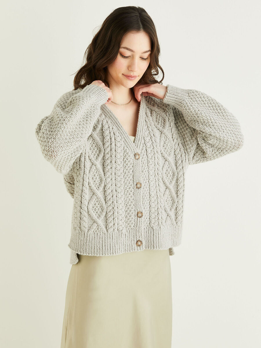 Hayfield Leaflet 10322, Aran Cardigan – True North Yarn Co.